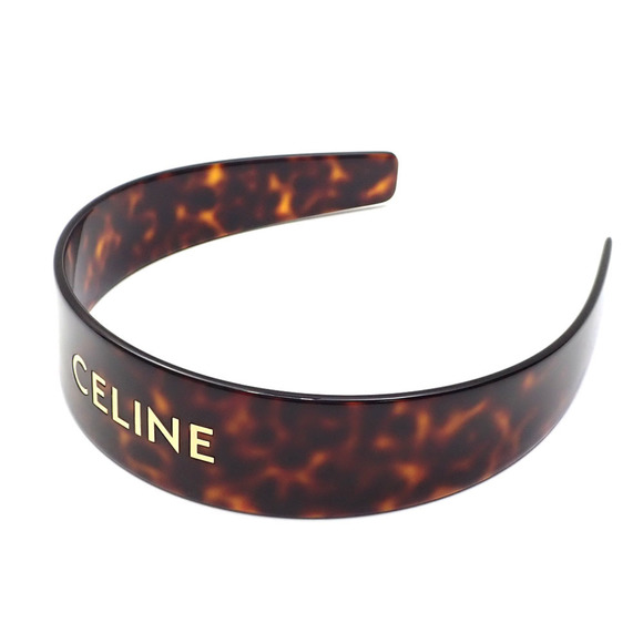 Celine | Accessories | Celine Headband Womens Acetate Brass Dark Havana ...
